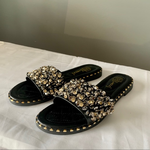 Shoes | Dark Bling Women Slides | Poshmark
